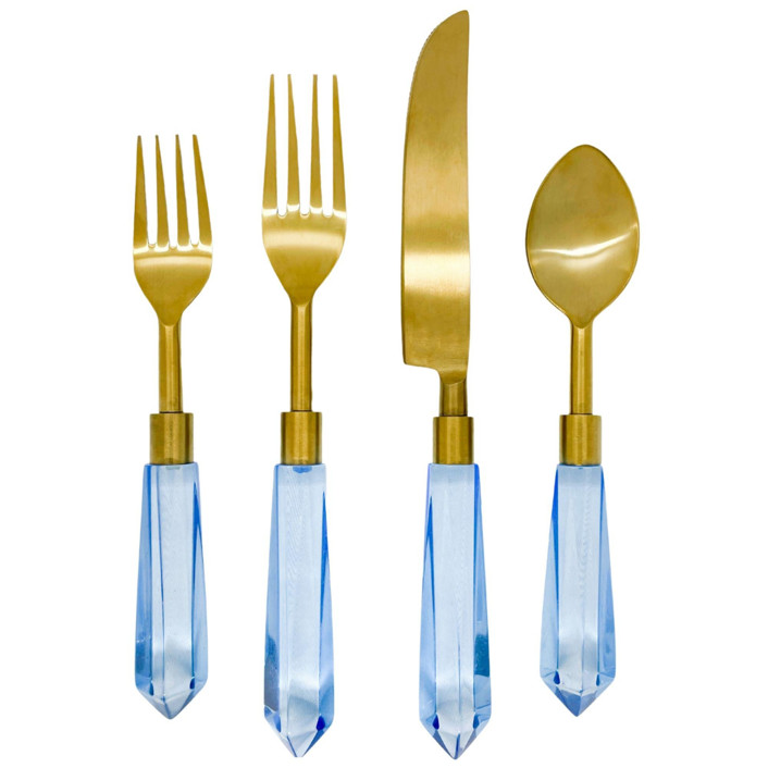 Acrylic Flatware Set - Light Blue Wedding Serving and Dining ...