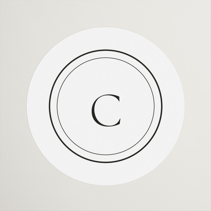 Circle monogram Wedding Favor Stickers by Stacey Meacham | Minted