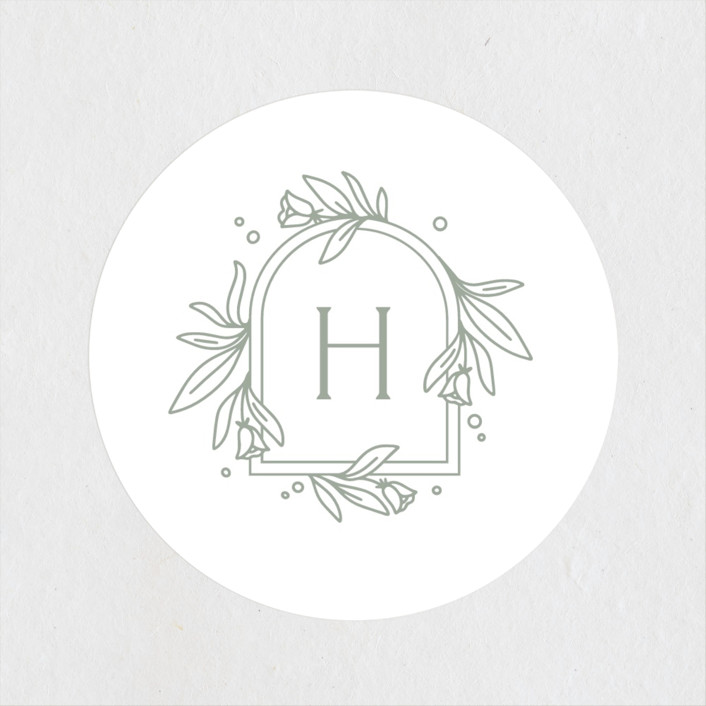 Simple Crest Wedding Favor Stickers by Kristen Smith | Minted