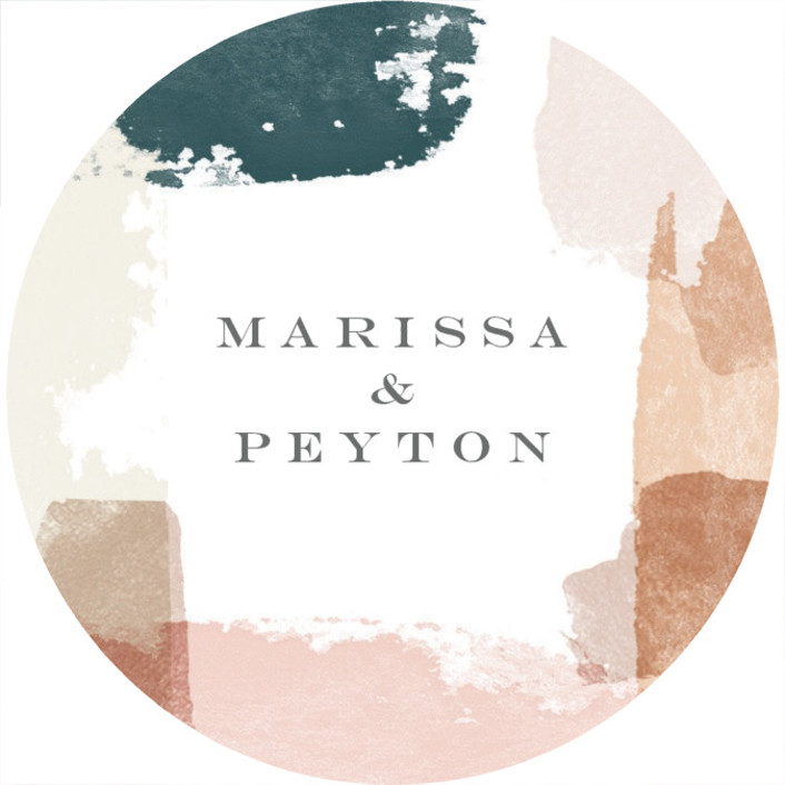 Overlapping Wedding Favor Stickers by Jennifer Wick | Minted