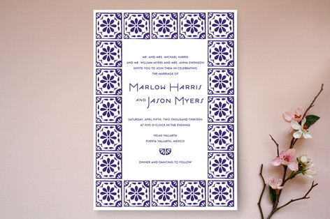 Block Printed Tile Print-It-Yourself Wedding Invit... | Minted