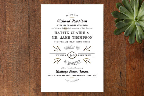 Farm to Table Print-It-Yourself Wedding Invitation... | Minted