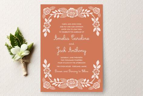 Block Printed Floral Print-It-Yourself Wedding Inv... | Minted
